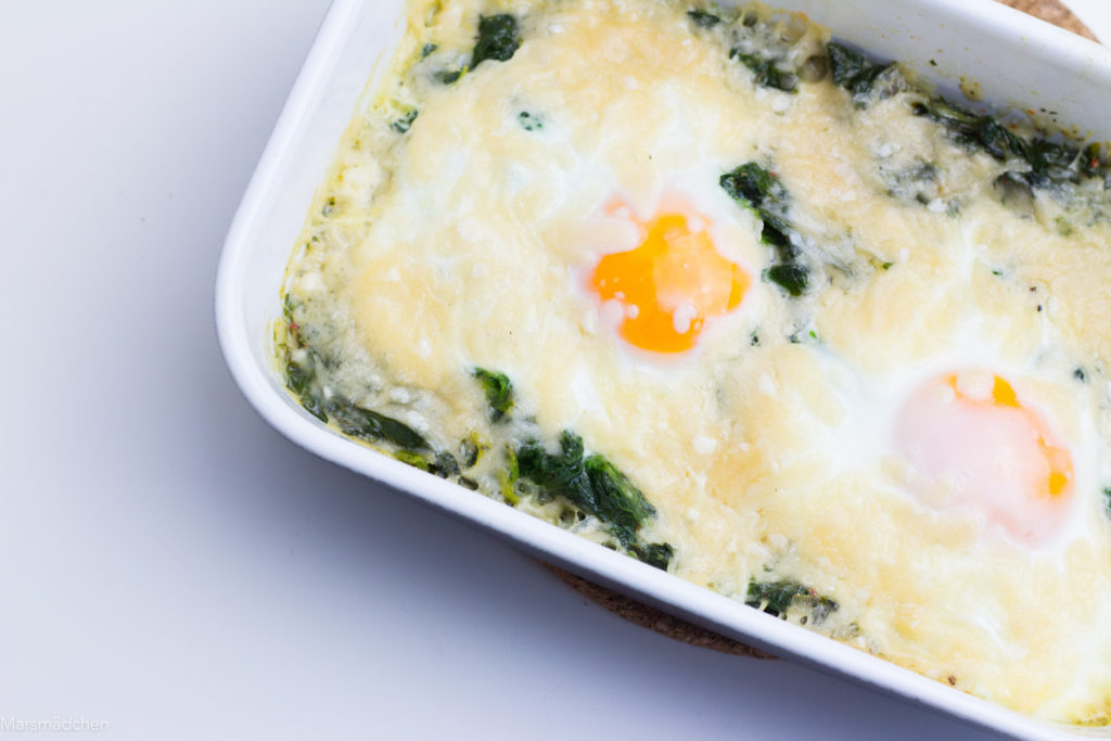 Spinat-Eier mit Parmesan - Marsmaedchen
